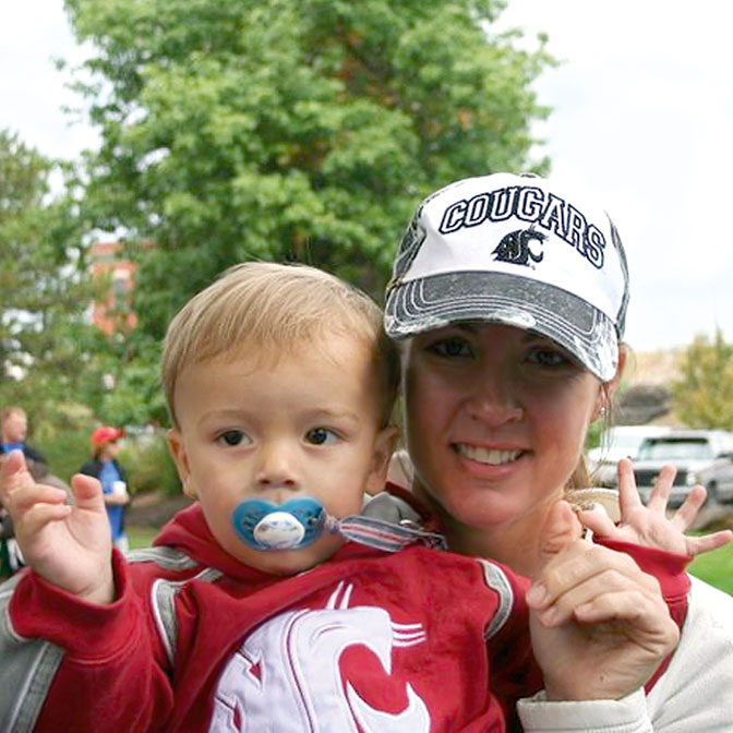 Future Coug Mason with mom Jennifer Camp | Development | Washington ...