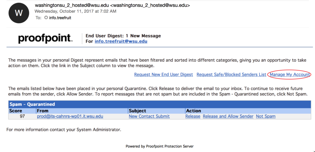 Proofpoint | TFREC Admin | Washington State University