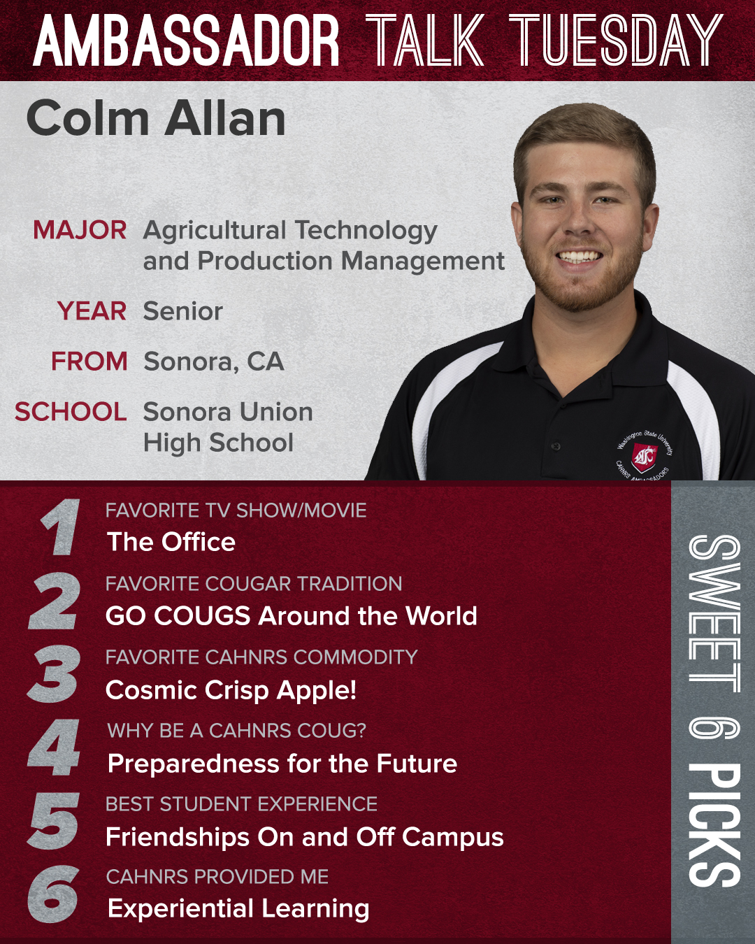 CAHNRS Talk Tuesday: Colm Allan | CAHNRS News | Washington State University