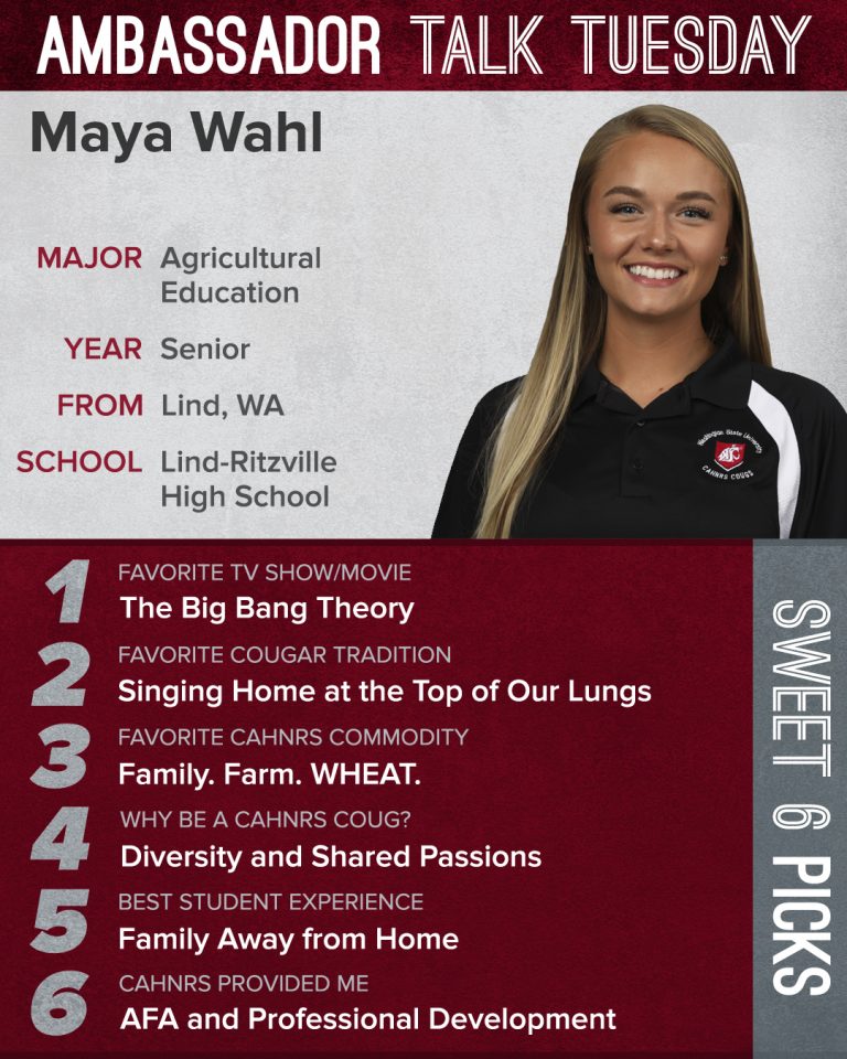 CAHNRS Talk Tuesday: Maya Wahl | CAHNRS News | Washington State University