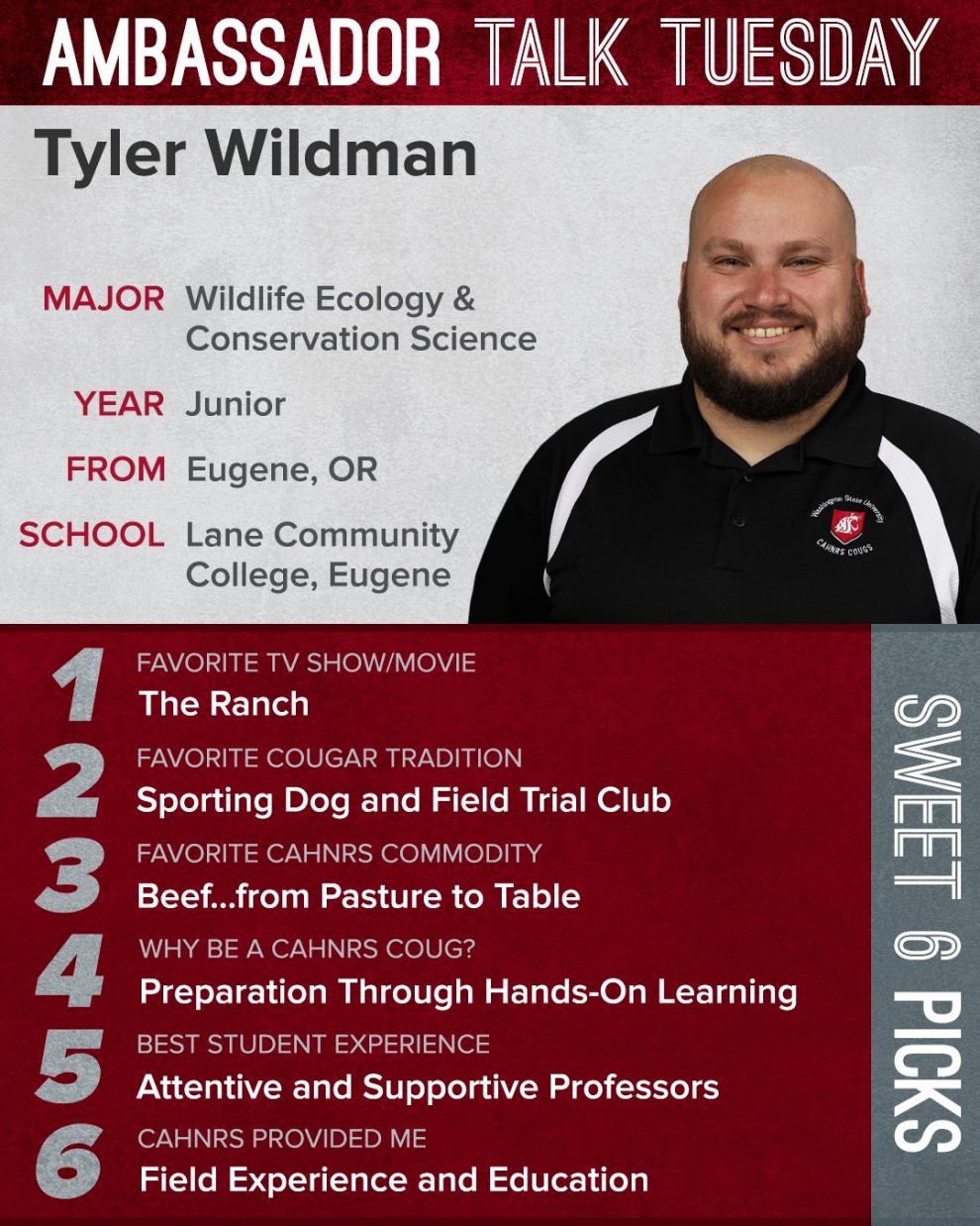 CAHNRS Talk Tuesday: Tyler Wildman | CAHNRS News | Washington State ...