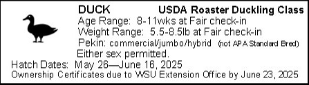 2025 4-H Poultry Hatch Dates & Information | Grant County | Washington ...
