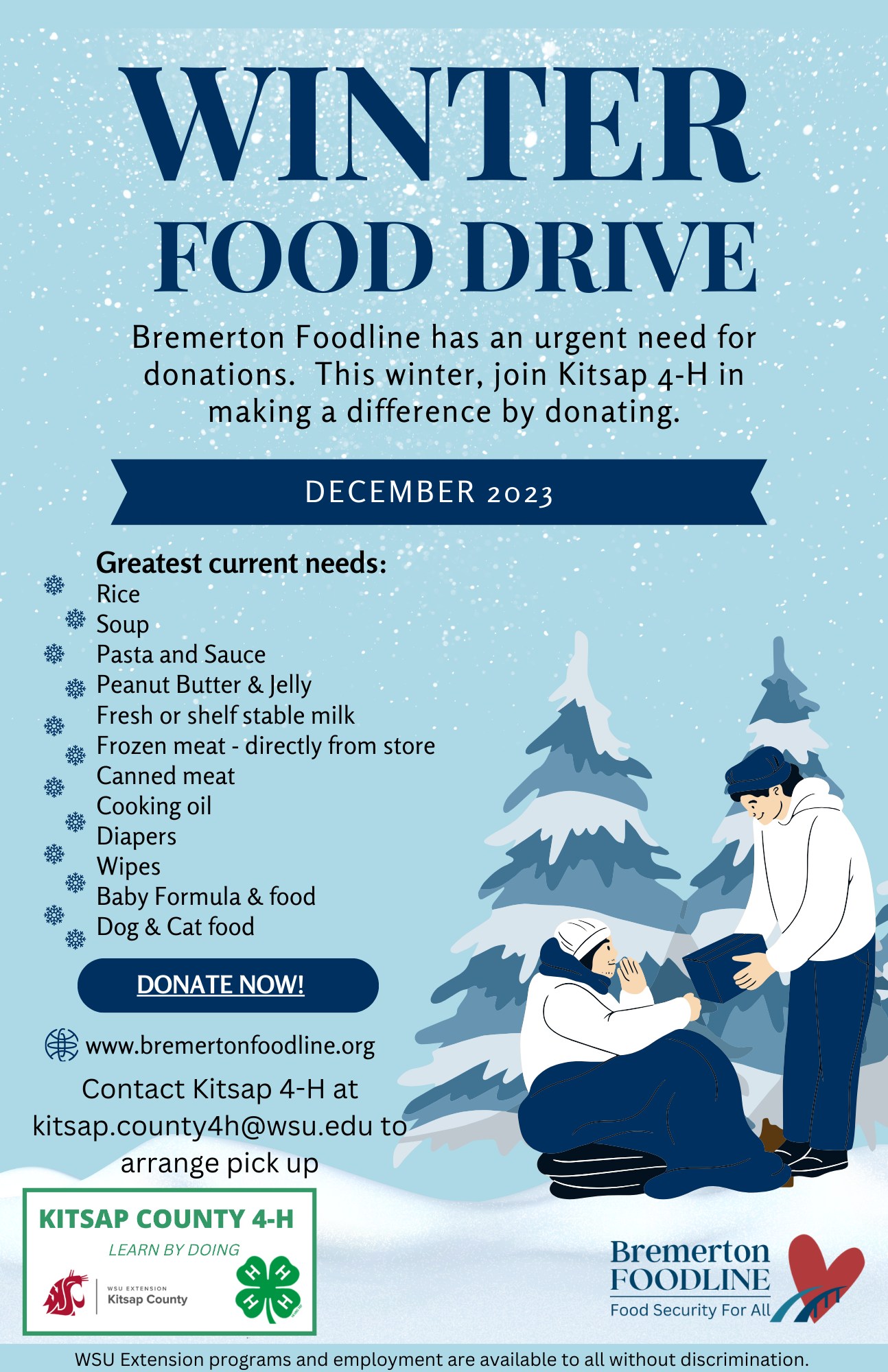 Winter Food Drive | Kitsap County | Washington State University