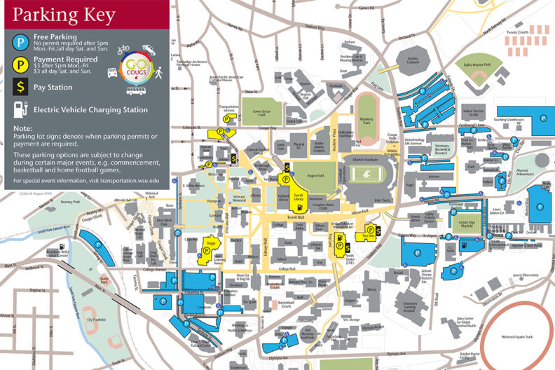 Evening, weekend parking map for WSU visitors | WSU Insider ...