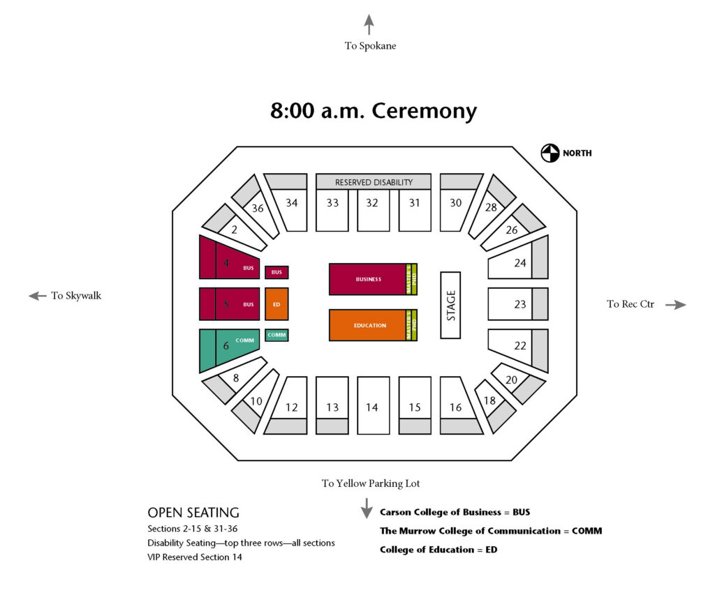 WSU Pullman: Spring 2022 Commencement Seating Charts | WSU Insider ...