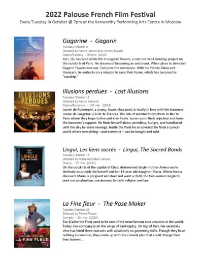 Palouse French Film Festival – Posters of past festivals | School of ...