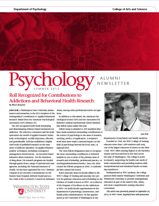 Newsletter Archive | Department of Psychology | Washington State University