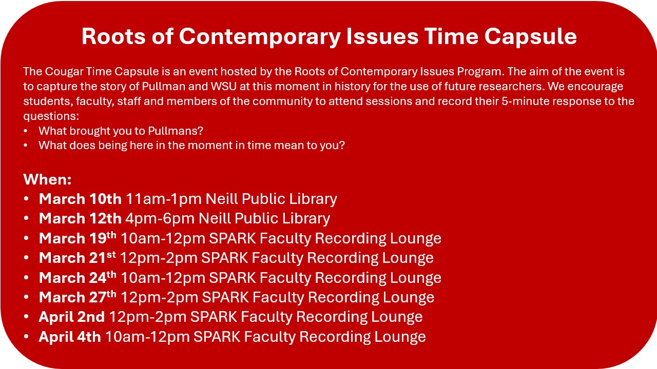 Event Series | Roots of Contemporary Issues | Washington State University