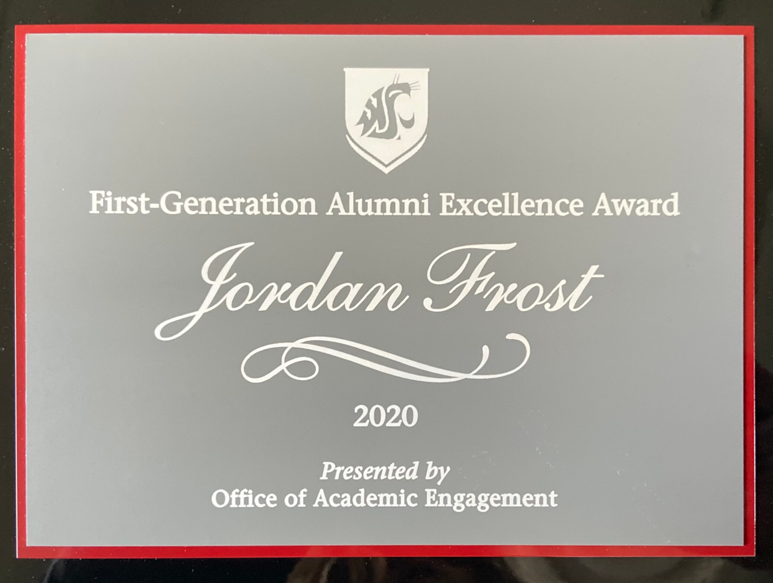 WSU OAE Awards Jordan Frost Inaugural First-Generation Alumni ...