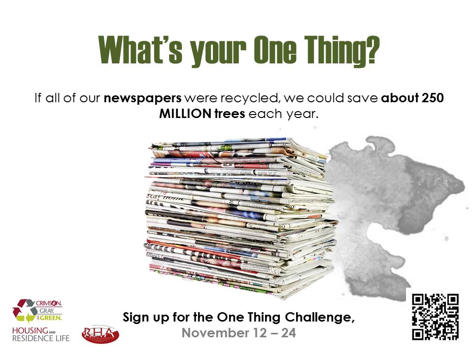 One Thing Challenge (Garbology) | Common Reading Program | Washington ...