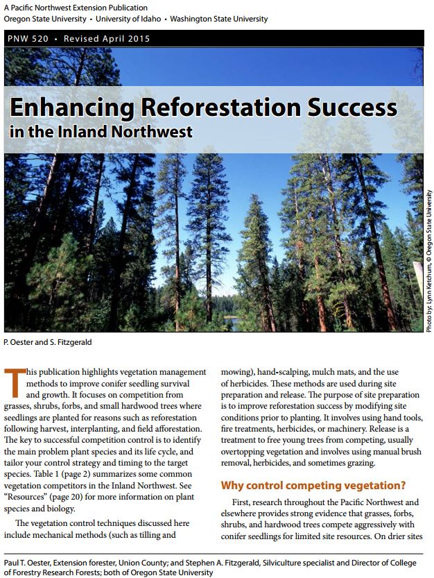 Enhancing Reforestation Success in the Inland Northwest | WSU Extension ...