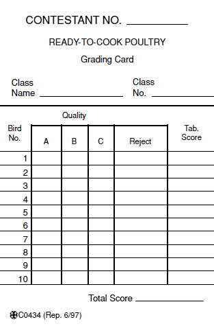 Ready-to-Cook Poultry Grading Card | WSU Extension Publications ...