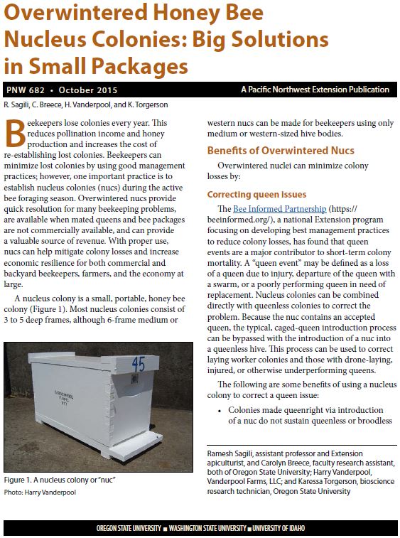Overwintered Honey Bee Nucleus Colonies: Big Solutions in Small ...