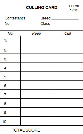 Culling Card (pad of 50) | WSU Extension Publications | Washington ...