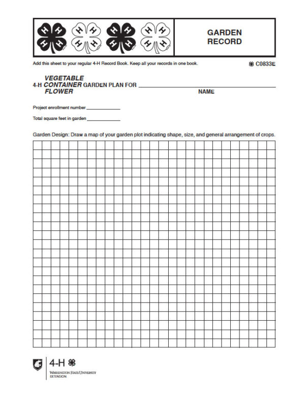 Garden Record | WSU Extension Publications | Washington State University