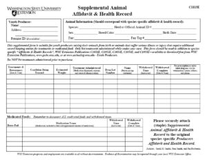 Supplemental Animal Affidavit & Health Record | WSU Extension ...