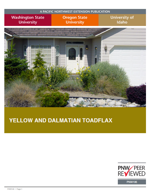 Yellow Toadflax and Dalmatian Toadflax | WSU Extension Publications ...