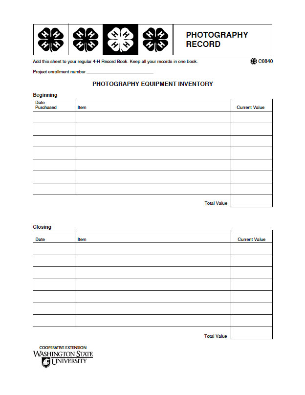 Photography Record | WSU Extension Publications | Washington State ...