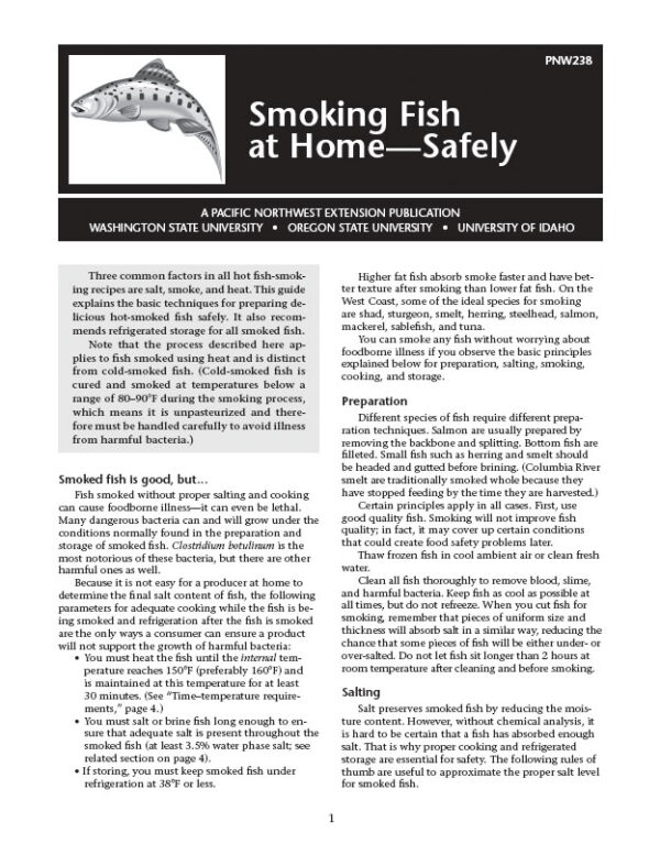 Smoking Fish at Home Safely | WSU Extension Publications | Washington ...