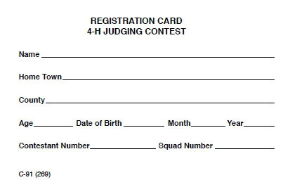 Registration Card: 4-H Judge (pad of 50) | WSU Extension Publications ...