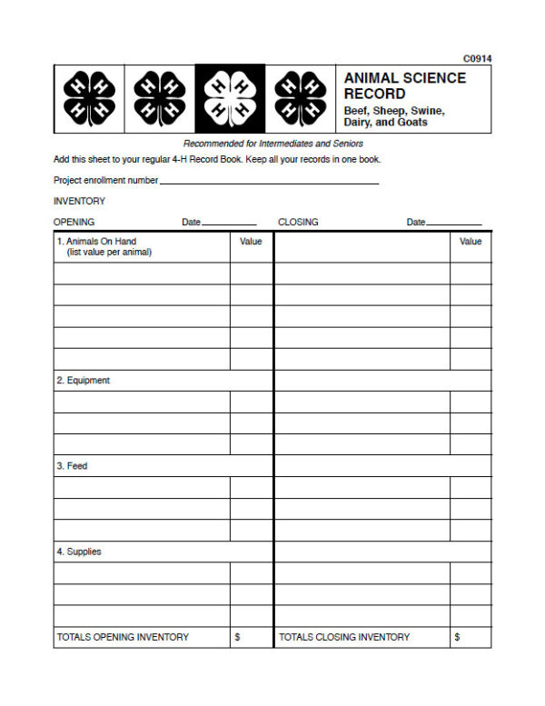 Animal Science Record | WSU Extension Publications | Washington State ...