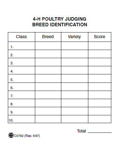 4-H Poultry Judging Breed ID (pad of 50) | WSU Extension Publications ...
