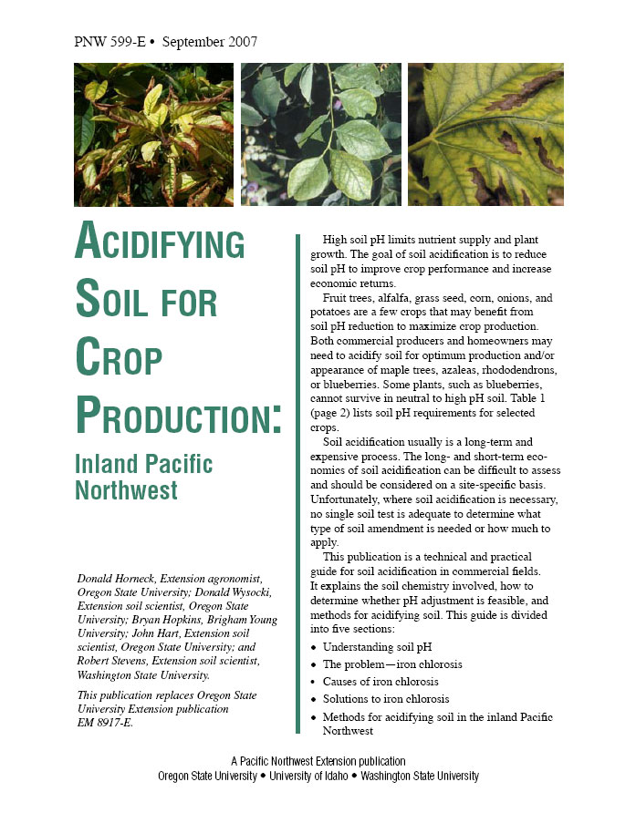 Acidifying Soil for Crop Production: Inland Pacific Northwest | WSU ...