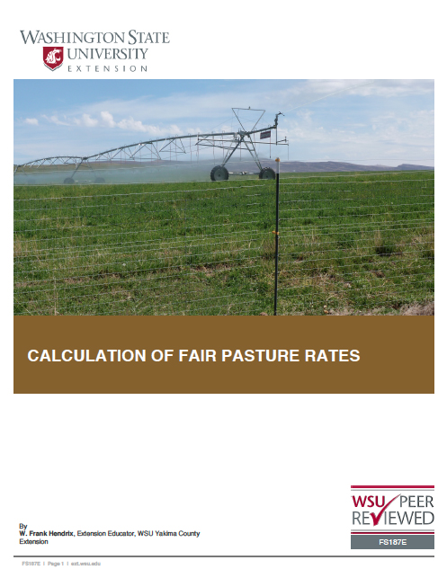 Calculation of Fair Pasture Rates | WSU Extension Publications ...