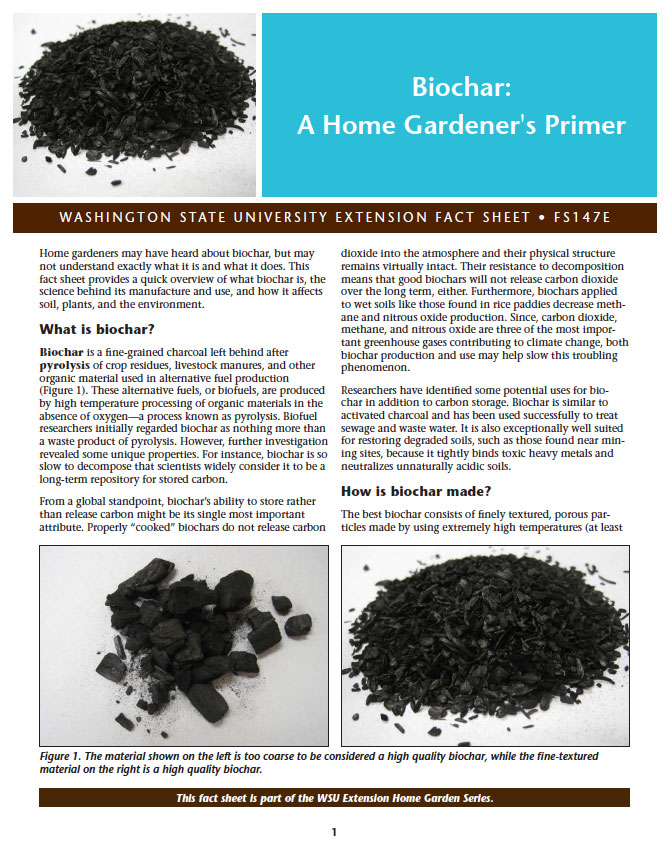 Biochar: A Gardener’s Primer (Home Garden Series) | WSU Extension ...