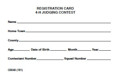 Registration Card–4-H Judging Contest | WSU Extension Publications ...