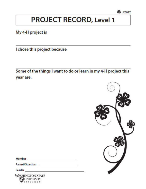 Project Record, Level 1 | WSU Extension Publications | Washington State ...