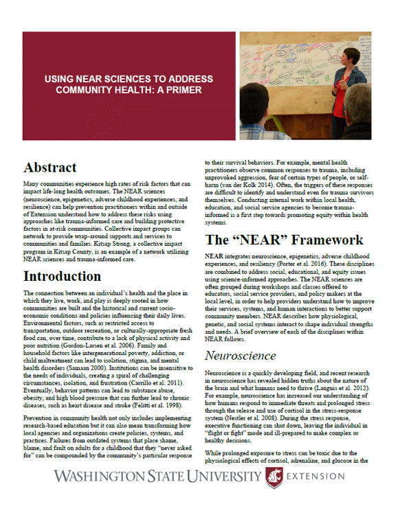 Using NEAR Sciences to Address Community Health: A Primer | WSU ...