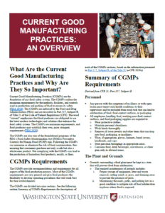 Current Good Manufacturing Practices: An Overview | WSU Extension ...