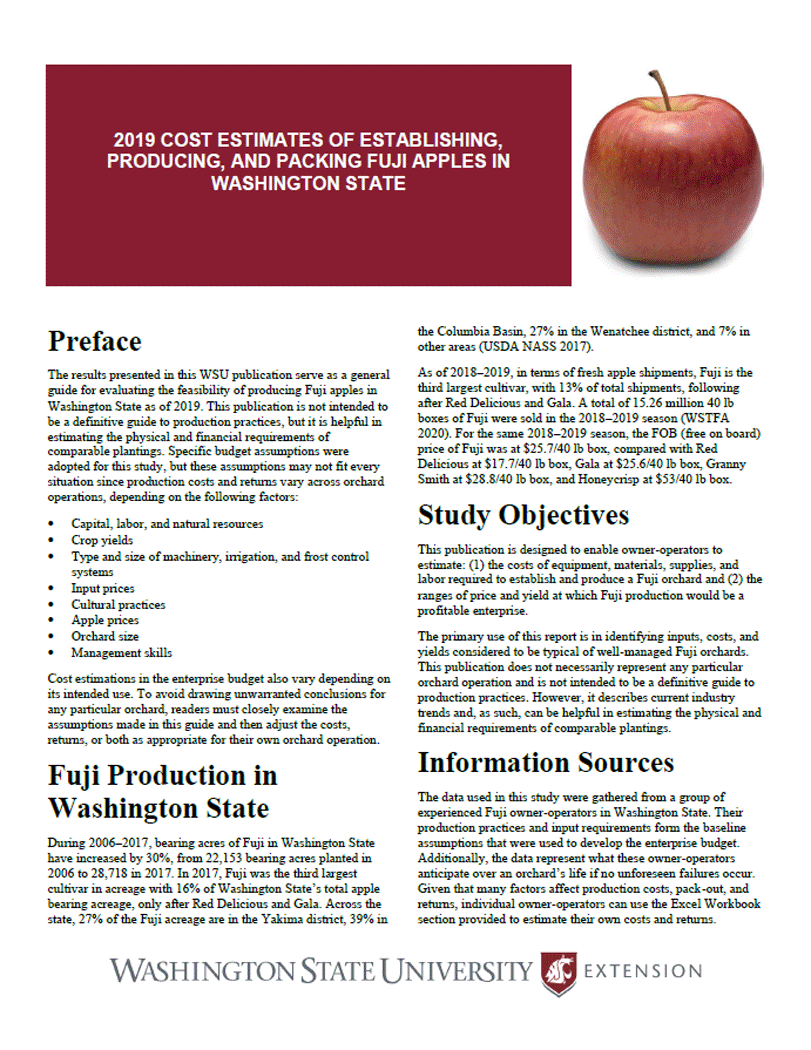2019 Cost Estimates of Establishing, Producing, and Packing Fuji Apples ...