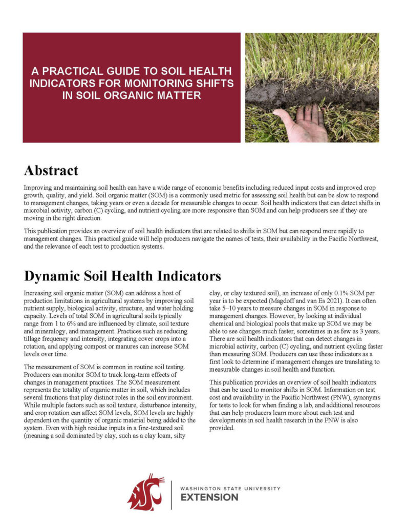 A Practical Guide to Soil Health Indicators for Monitoring Shifts in ...