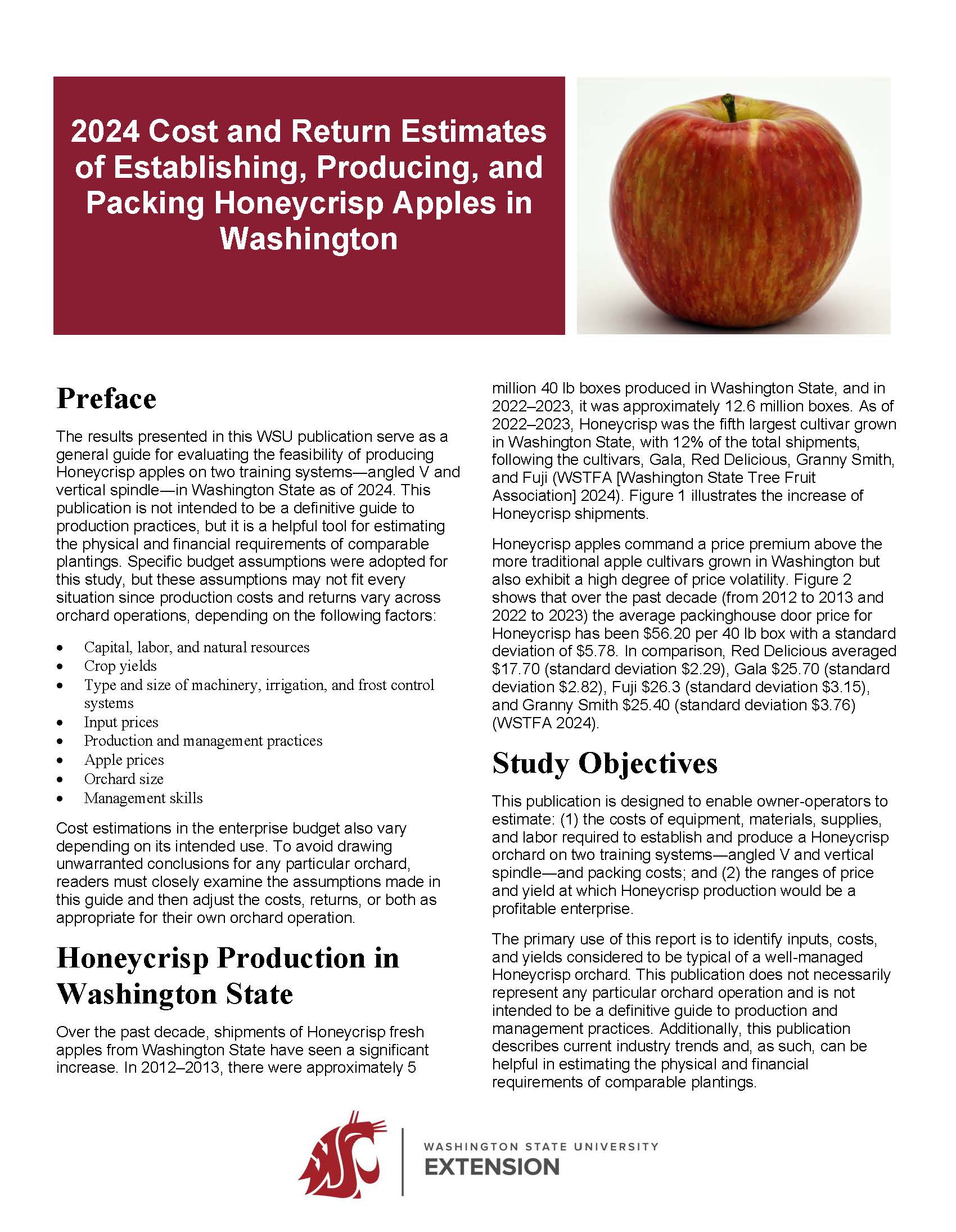 2024 Cost Estimates of Establishing, Producing, and Packing Honeycrisp ...