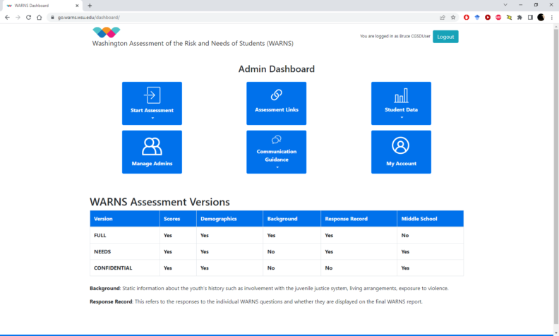WARNS Online Platform | WARNS | Washington State University
