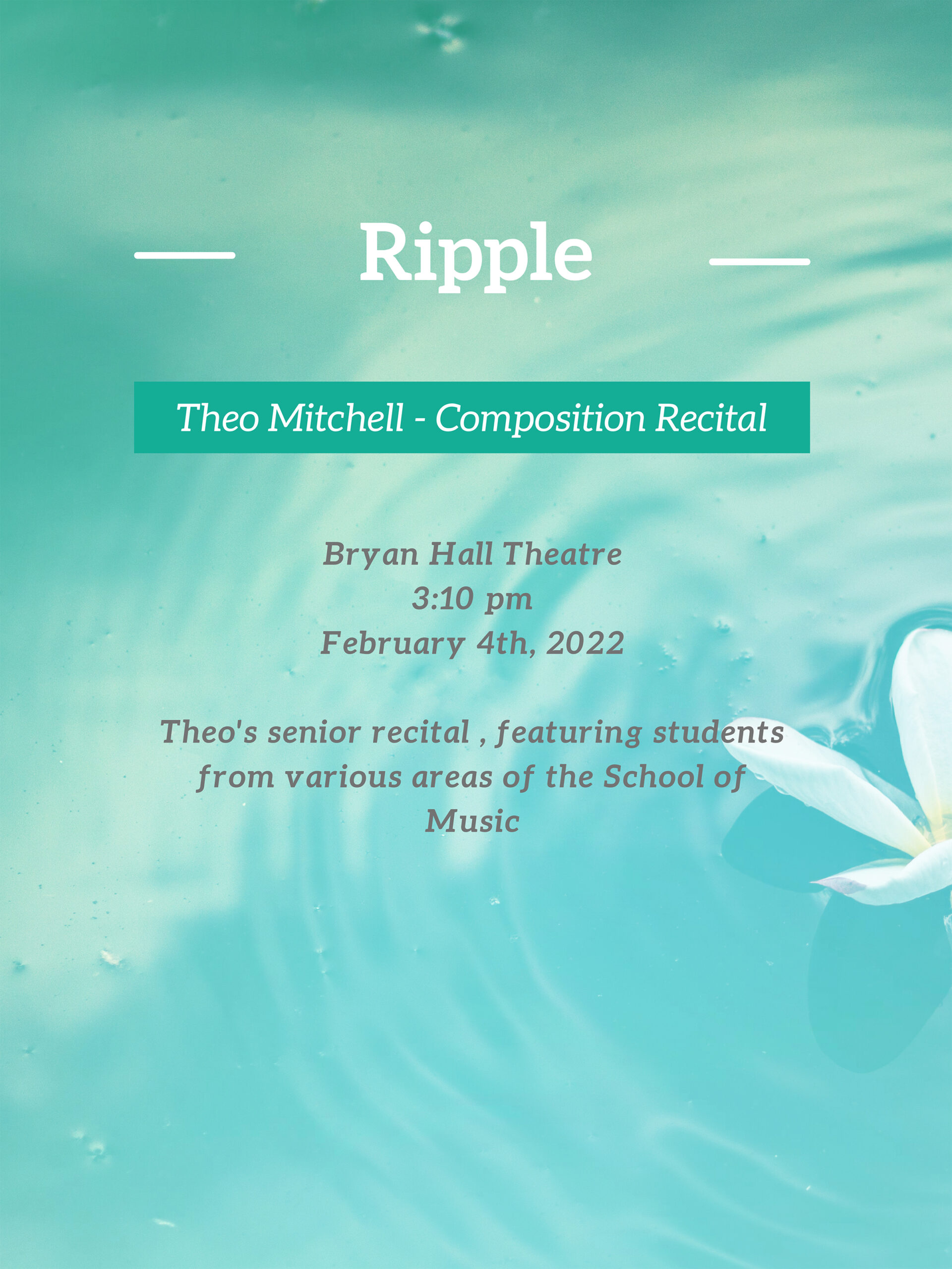 Student Recital – Theo Mitchell, composition | Events | Washington ...