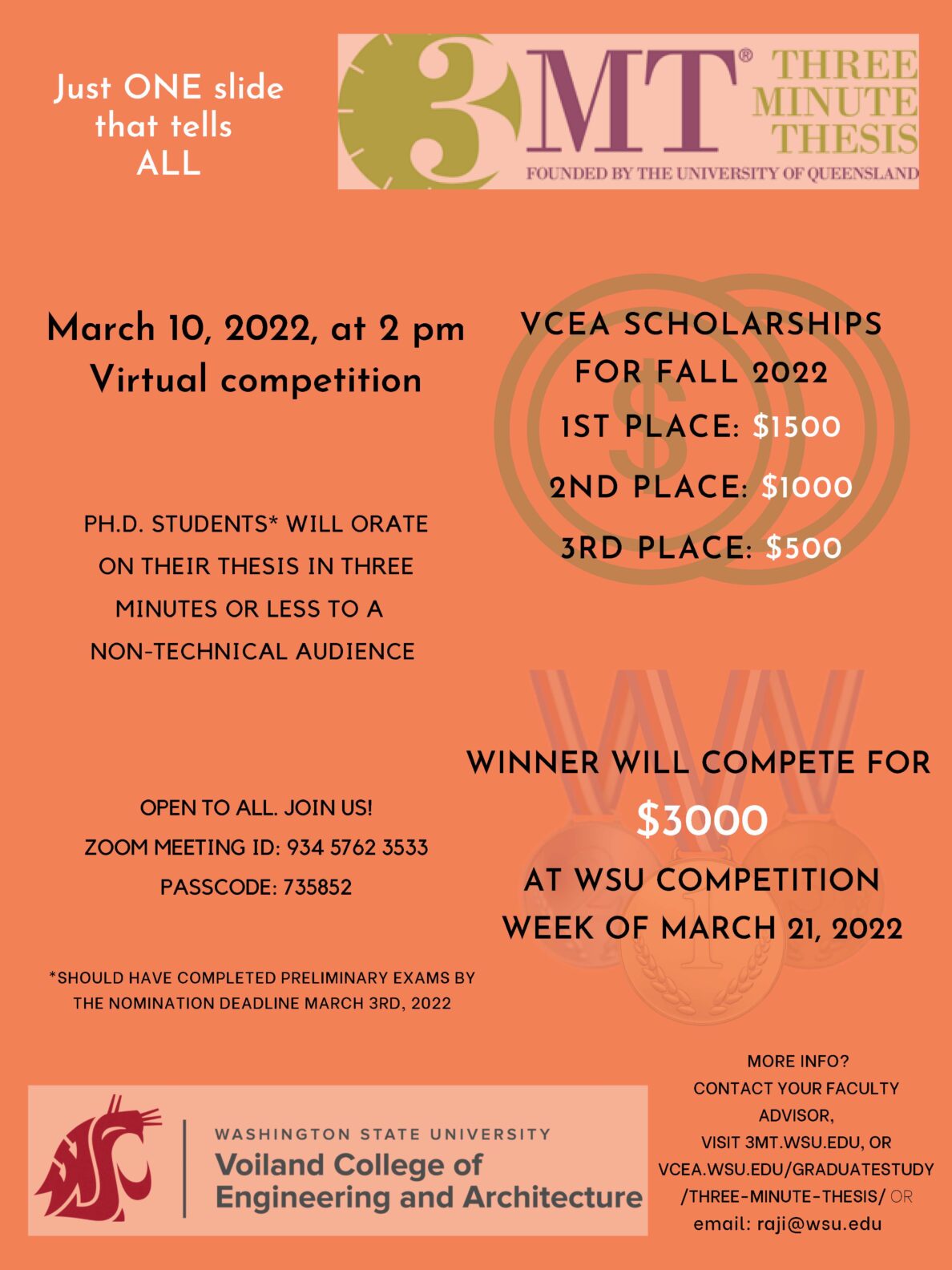VCEA — Three Minute Thesis (3MT) Competition | Events | Washington ...