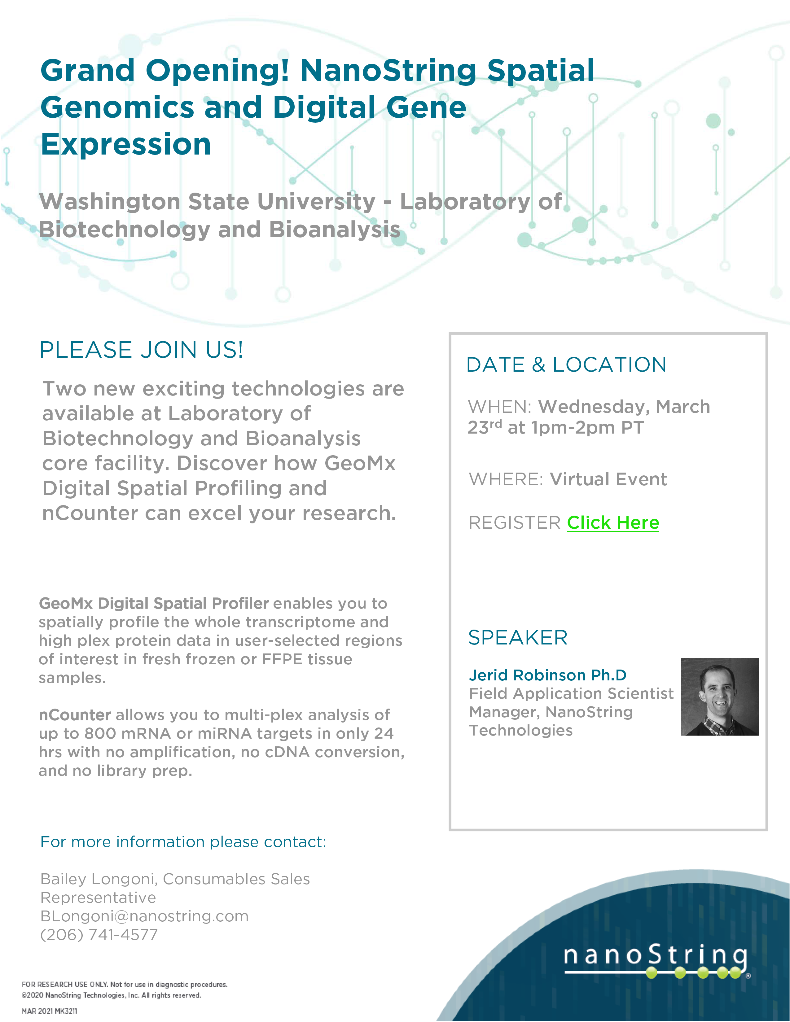 Grand Opening! NanoString Spatial Genomics and Digital Gene Expression ...