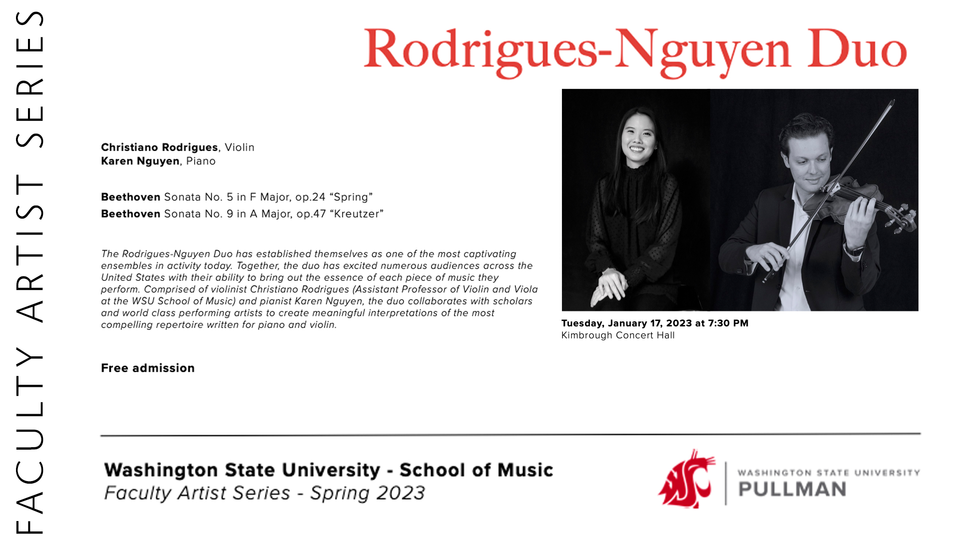 Faculty Artist Series: Christiano Rodrigues, violin | Events ...