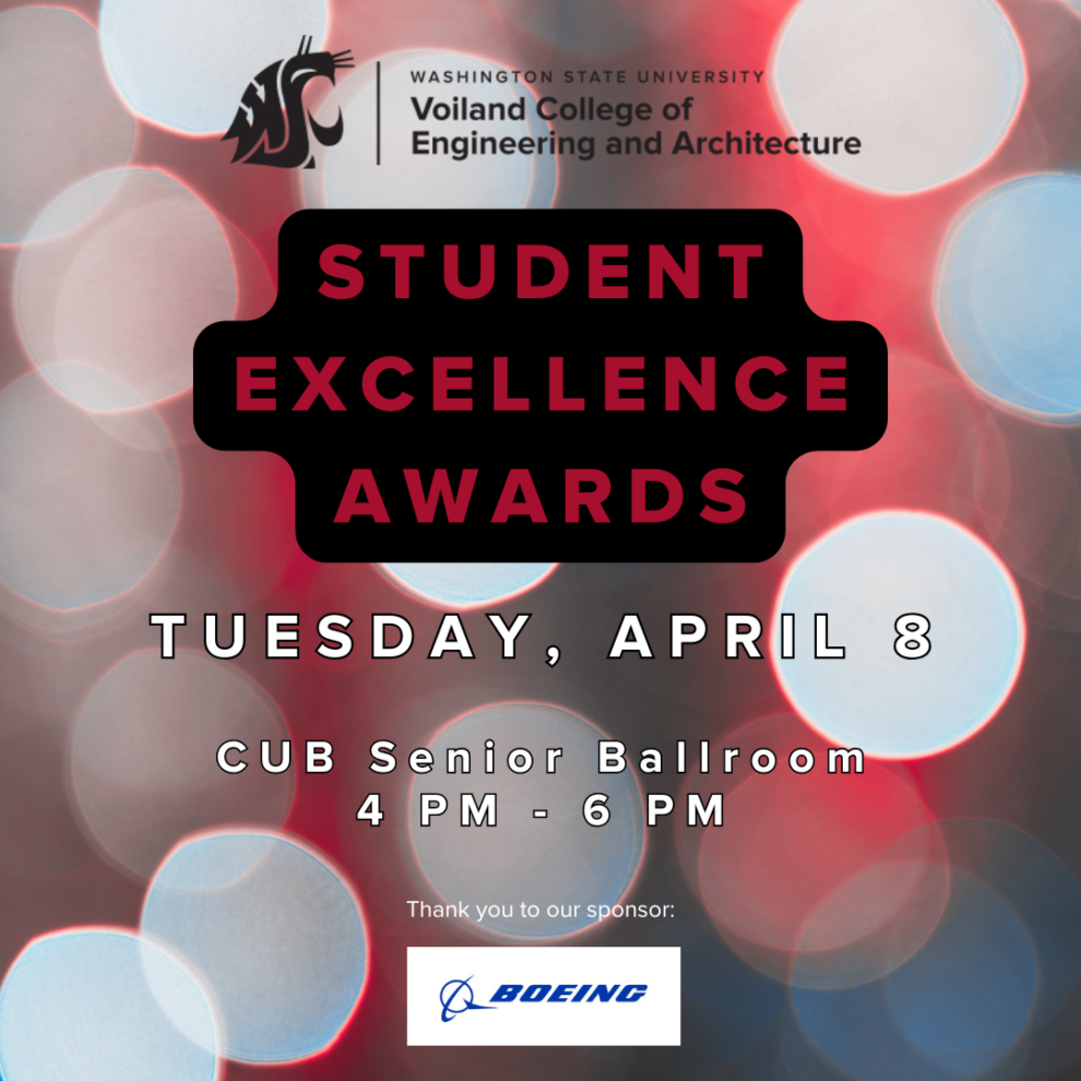 VCEA Student Excellence Awards | Events | Washington State University
