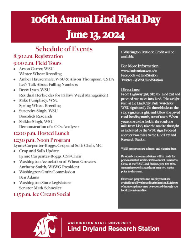 2024 Lind Field Day | Events | Washington State University