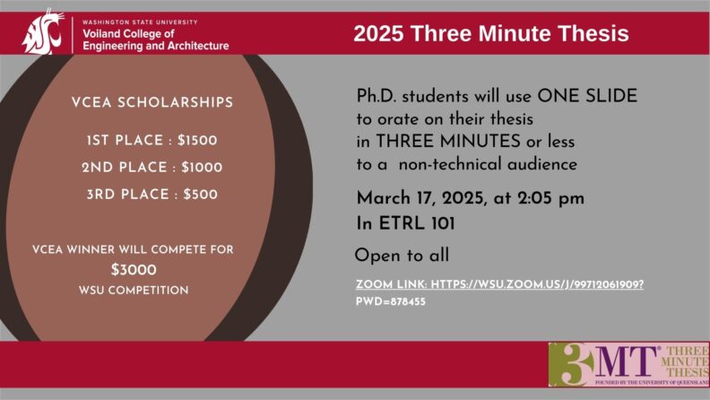 The Voiland College of Engineering and Architecture presents: 2025 VCEA Three Minute Thesis (3MT ...