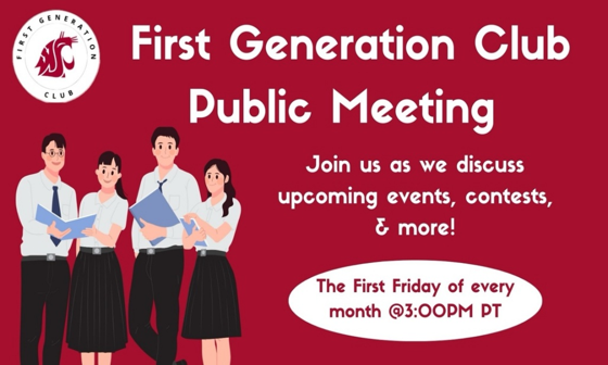 First Generation Club Meeting | Events | Washington State University