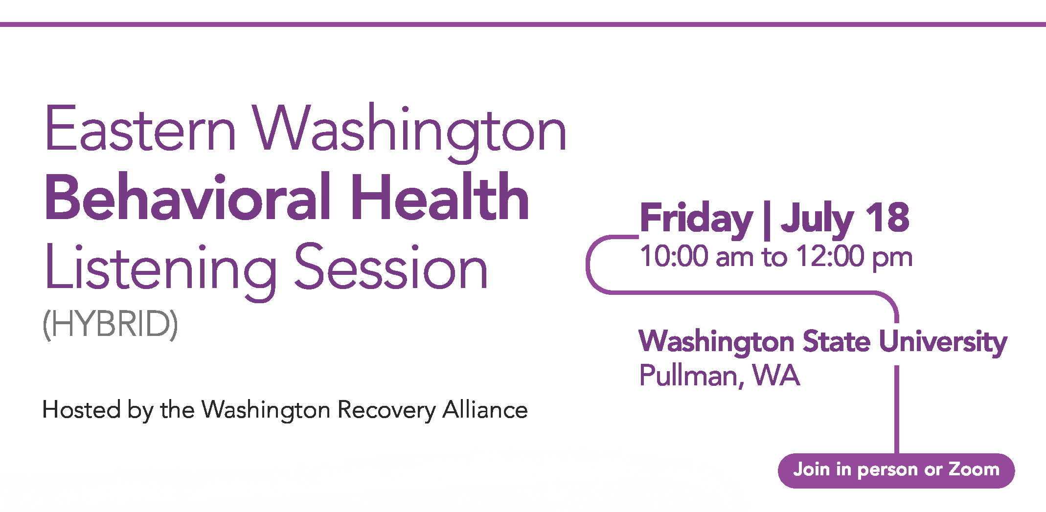 Eastern Washington Behavioral Health Listening Session | Events ...
