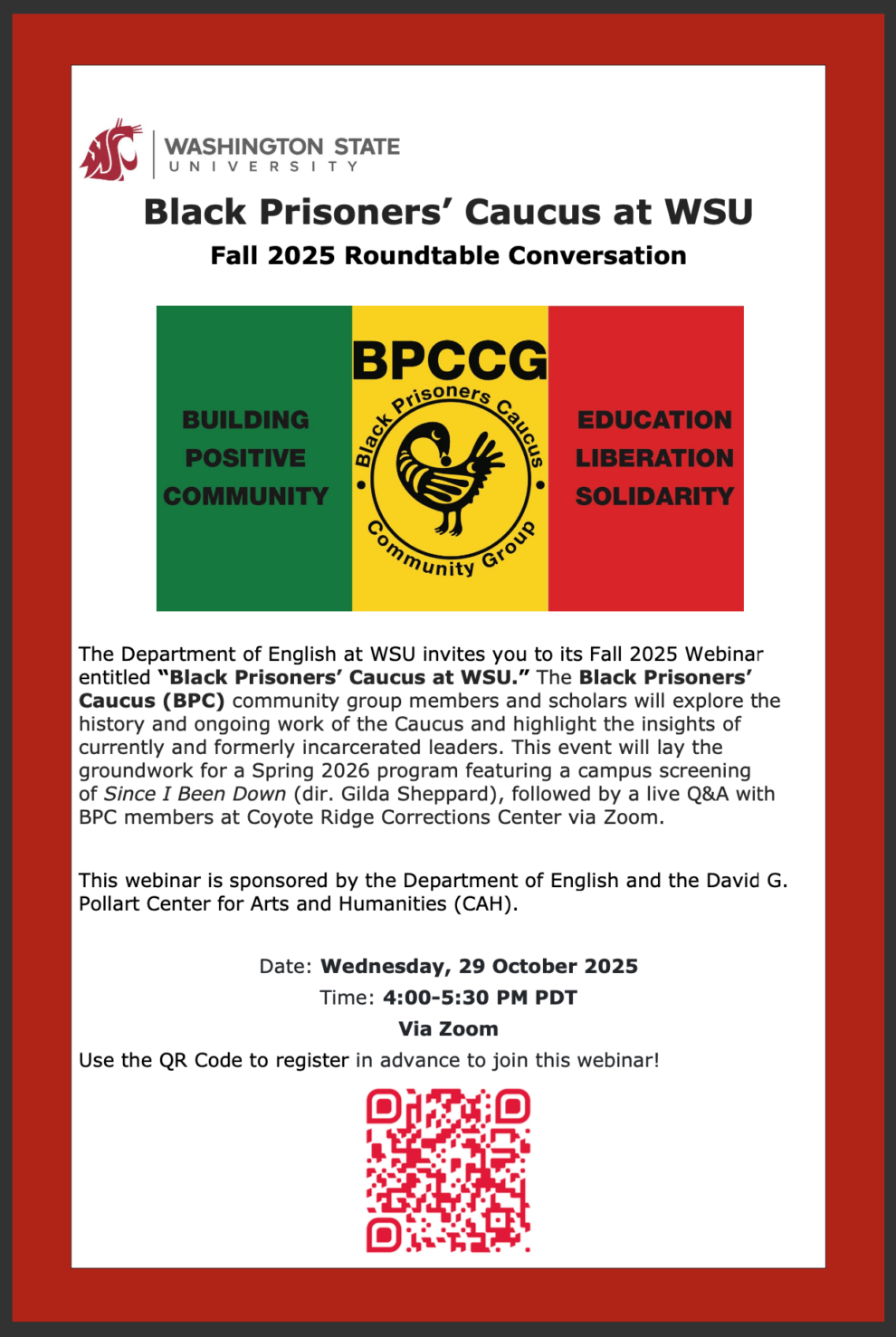 Black Prisoners’ Caucus at WSU, Fall 2025 Roundtable Conversation ...