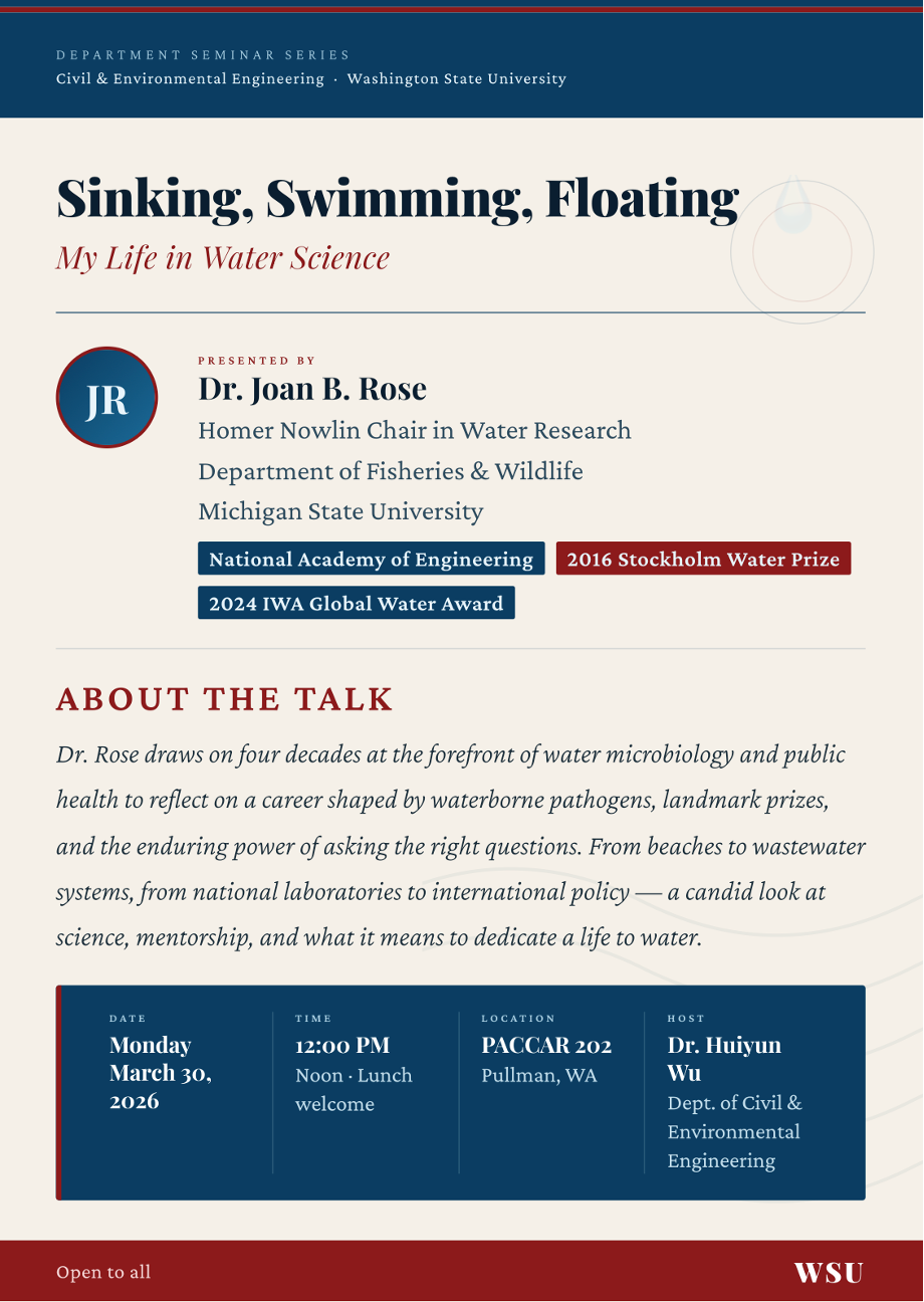 Joan Rose Seminar: Sinking, Swimming, Floating: My Life in Water ...