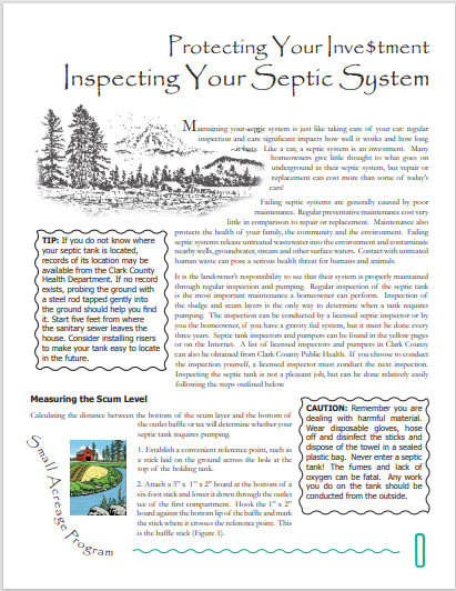 Inspecting Your Septic System | Clark County | Washington State University