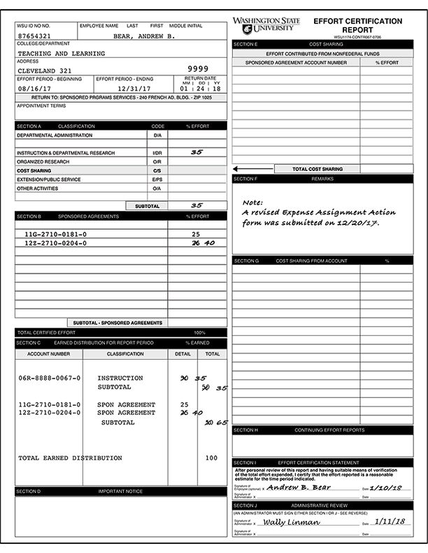 40.37 Effort Certification | Office of Policies, Records, and Forms ...